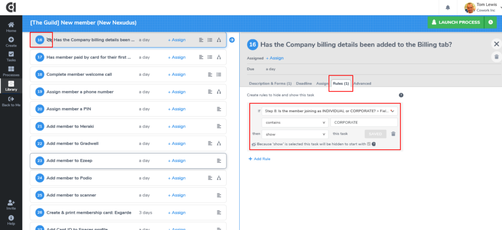 Workflow & Process Management Tool for Coworking Business